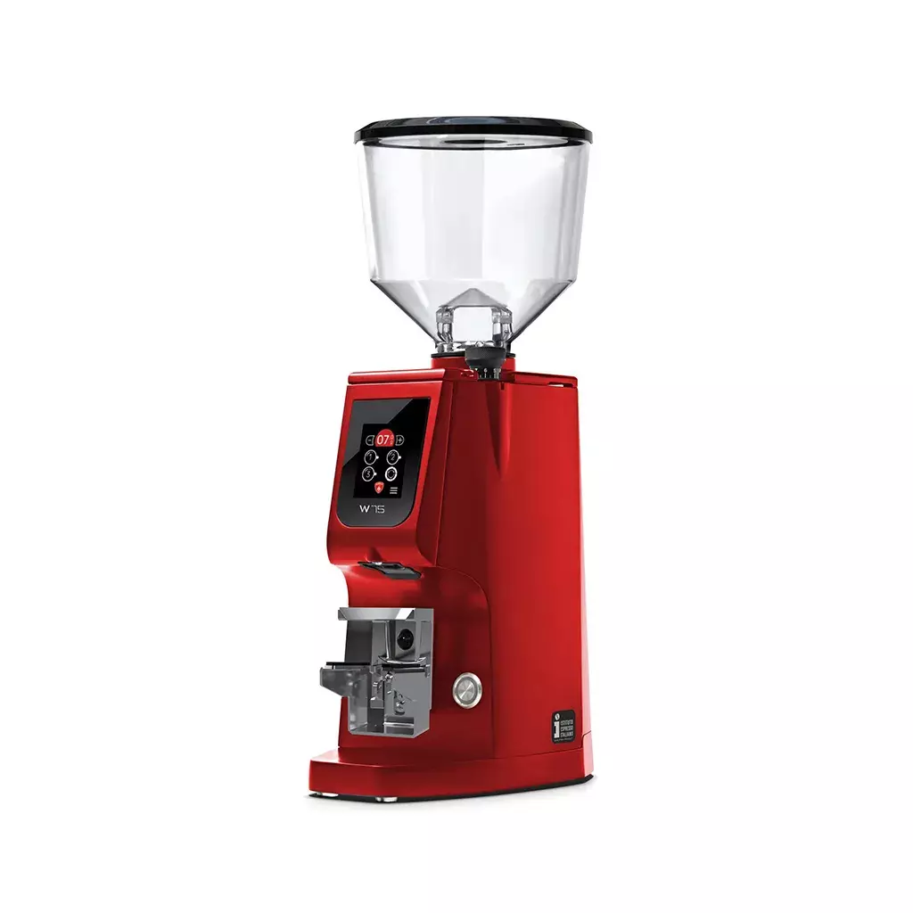 Eureka Atom W 75 – červený espresso mlýnek s integrovanou váhou